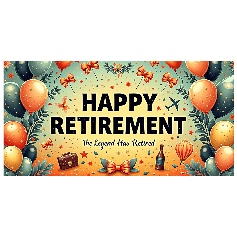 Festive Design Happy Retirement Airplane Decoration Balloon Elements ...