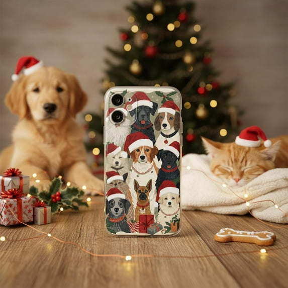Festive Dog Cute Holiday Pet Design Phone Case iPhone 17 11 12 13 14 15 ...