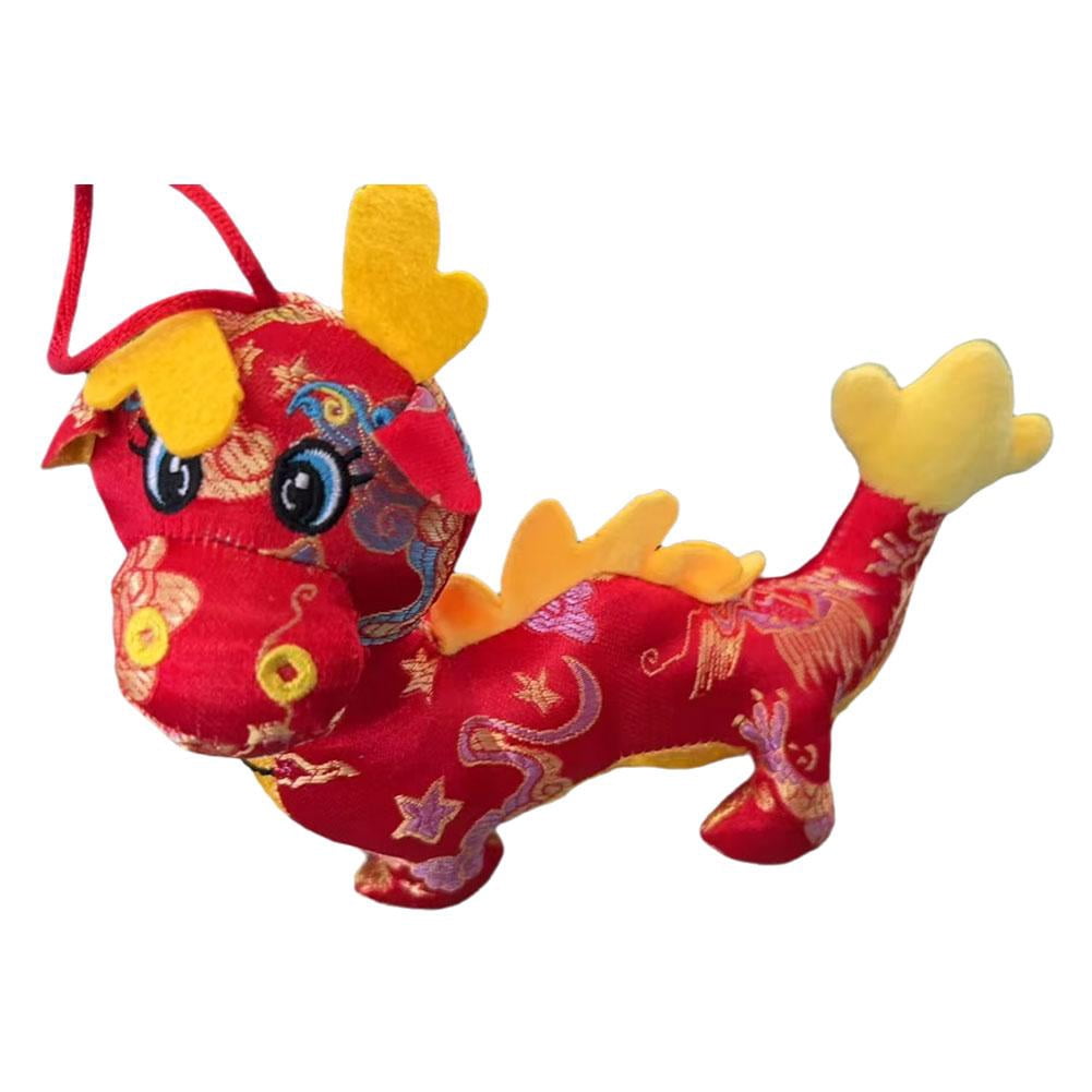 Festive Dragon Mascot Red and Gold Dragon Doll Toy Ornaments Annual ...