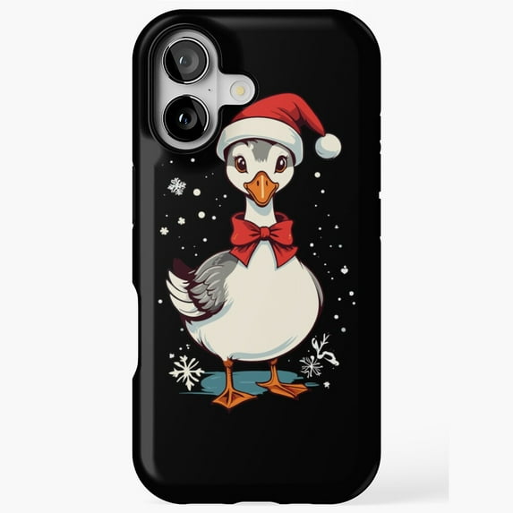 Festive Duck Cute Christmas Motif Phone Case 17 16 15 14 13 12 11 Pro ...