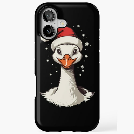 Festive Duck Sweet Christmas Motif with Hat Phone Case 17 16 15 14 13 ...