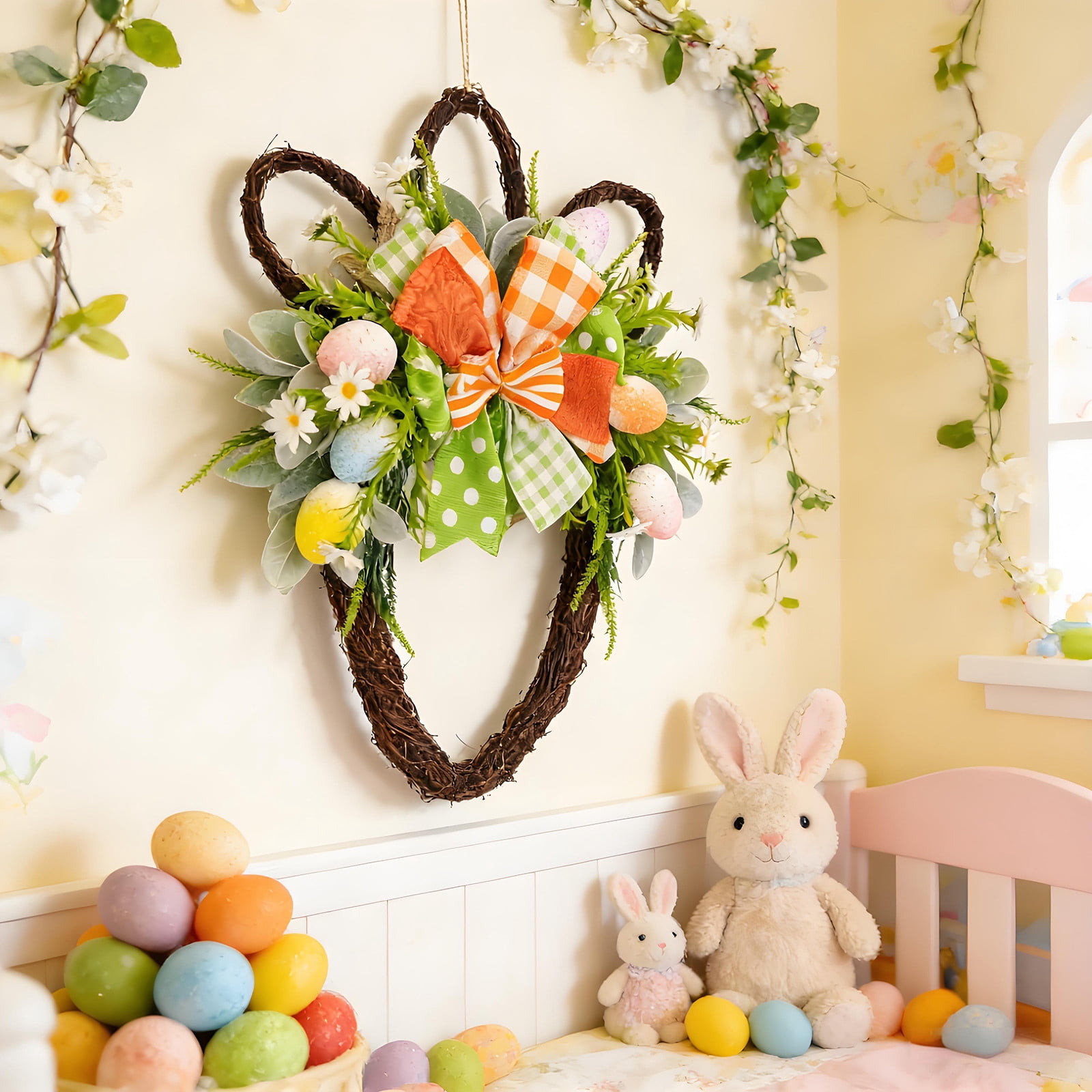 Festive Easter Carrot Wreath – Vibrant Spring Door/Wall Décor, 19.6 ...