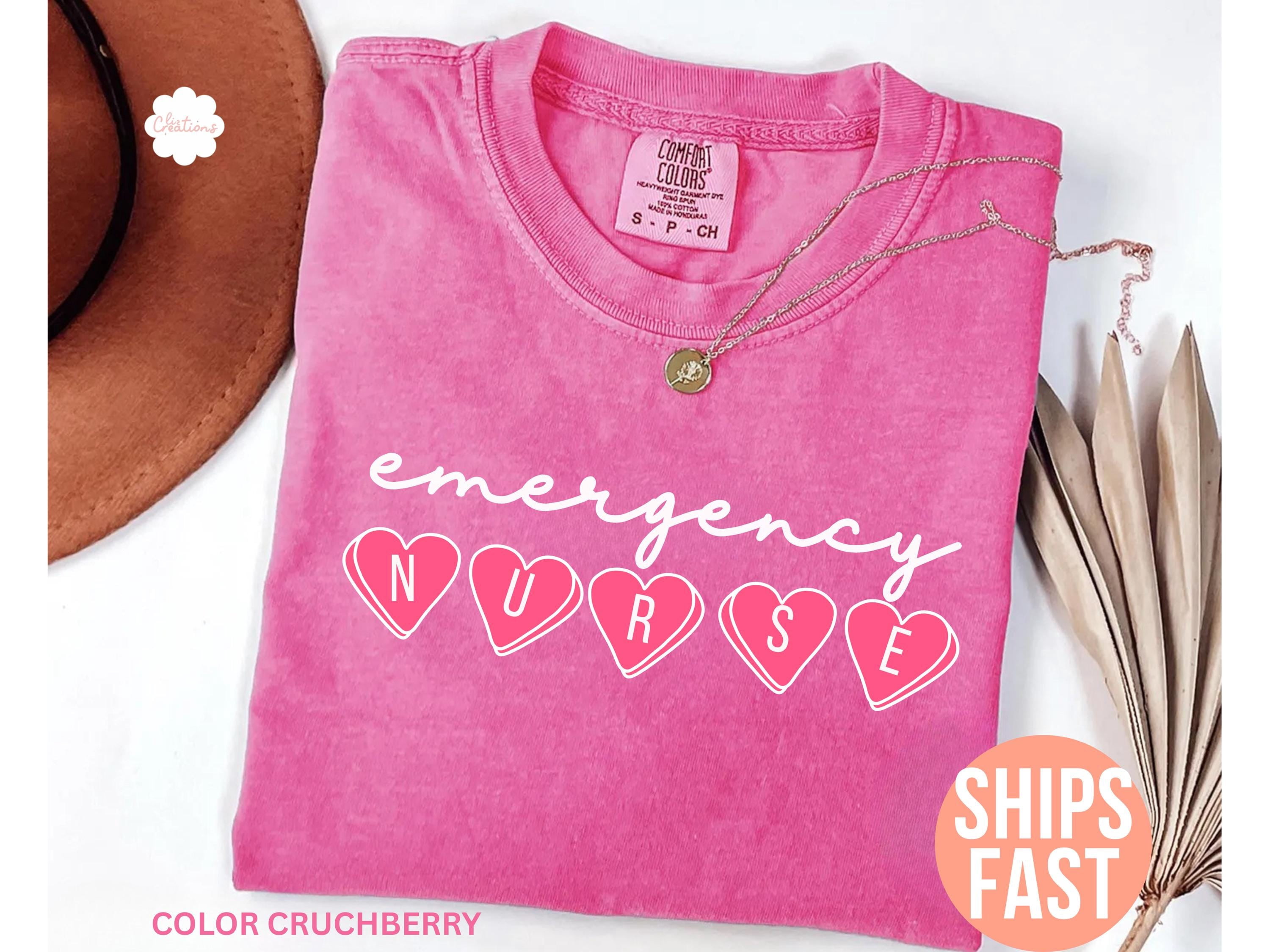 Festive Emergency Nurse Valentine's Day Comfort Colors Shirt - ER Team ...