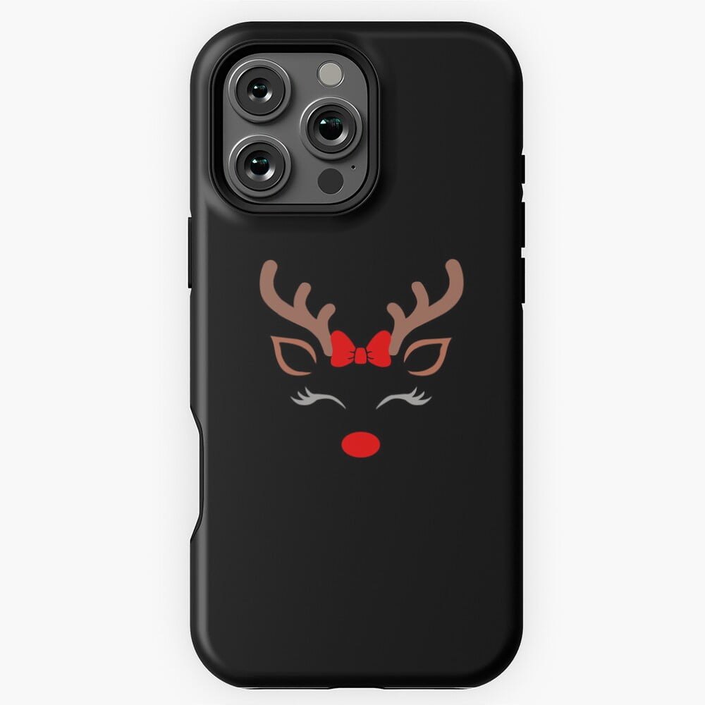 Festive Female Reindeer Xmas Phone Case for iPhone 11 12 13 14 15 16 17 ...