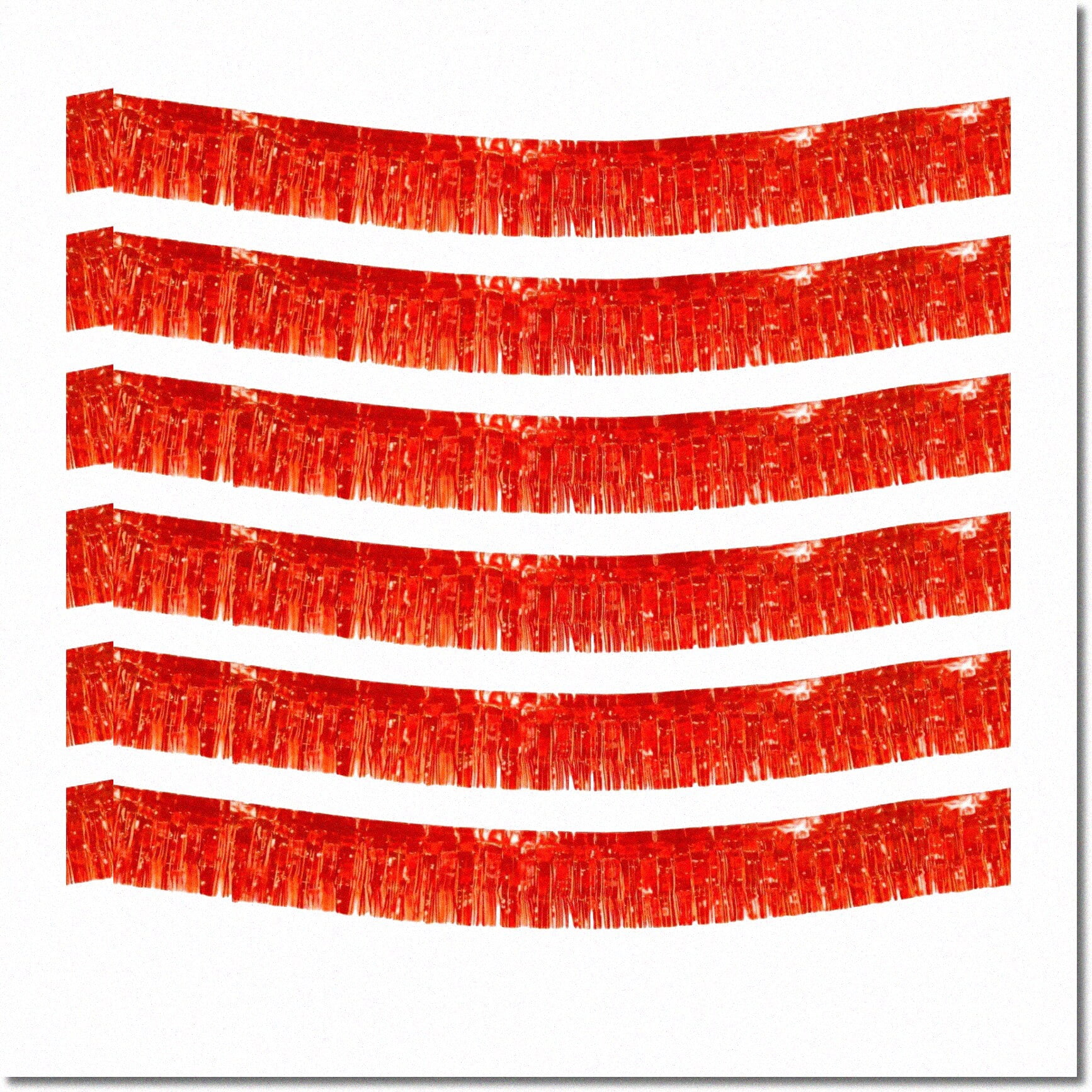 Festive Fiesta 6-Pack: Vibrant 10ft Red Fringe Garland - Shimmering ...