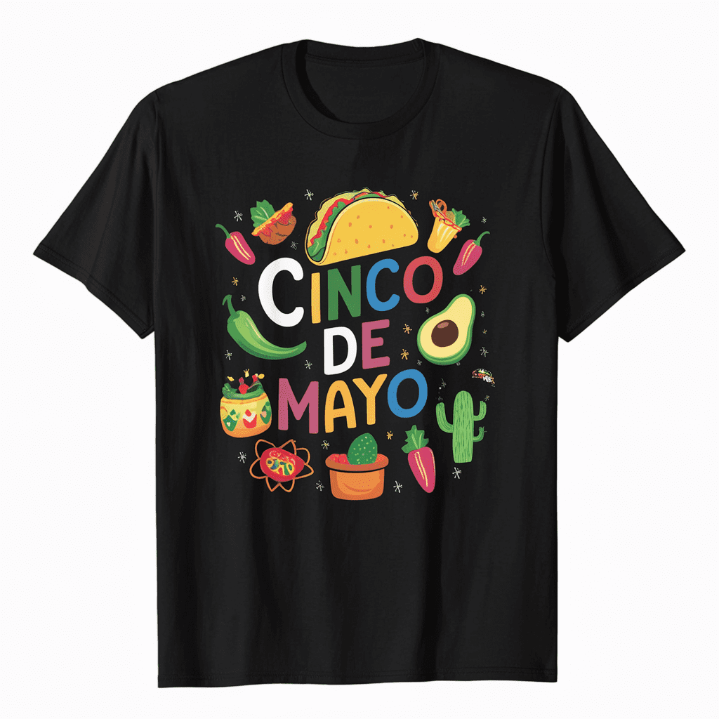 Festive Fiesta Retro Vintage Graphic Tee Colorful Spirit - Walmart.com