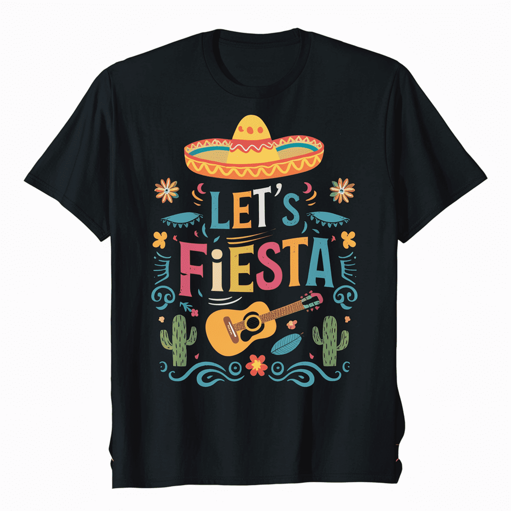Festive Fiesta Vintage Retro Style Tee Party Celebration - Walmart.com