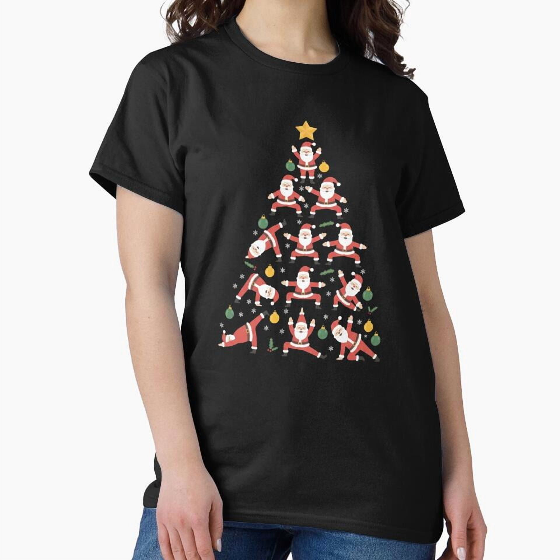 Festive Figure Yoga Christmas Tree Pose Holiday Unisex T-Shirt, up to ...