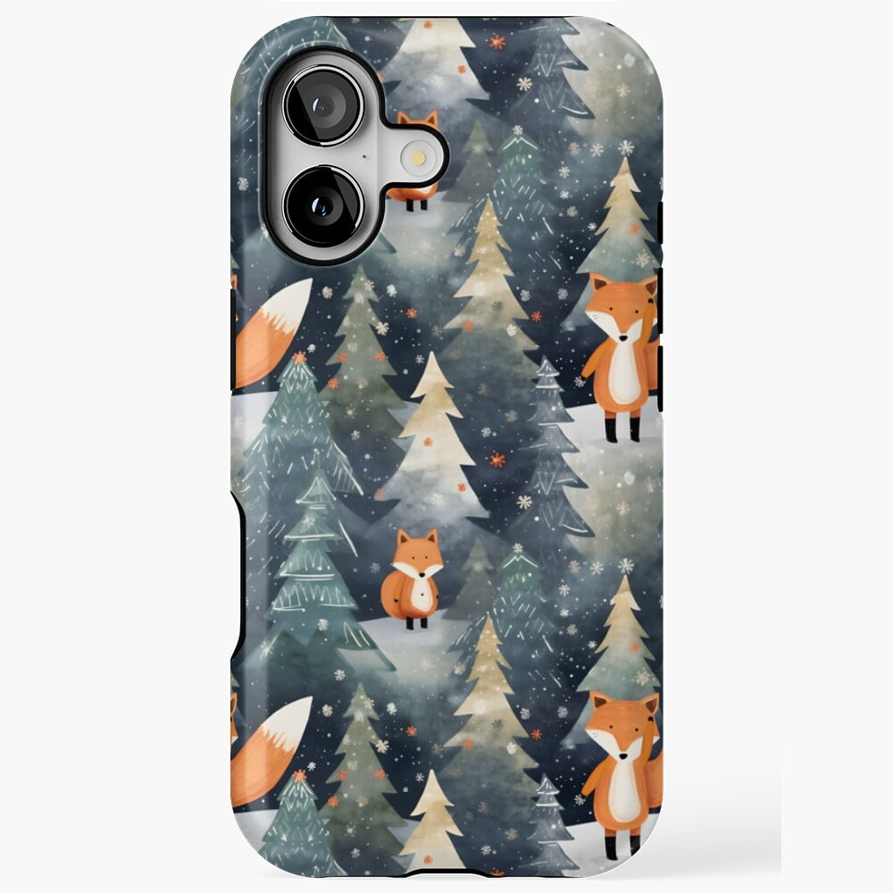 Festive Fox Christmas Pattern Phone Case 17 16 15 14 13 12 11 Pro Max ...