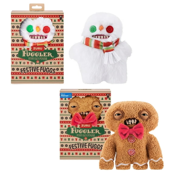 Festive Fuggs Holiday Fugglers Gingerbread and Snowman Bundle - Walmart.com