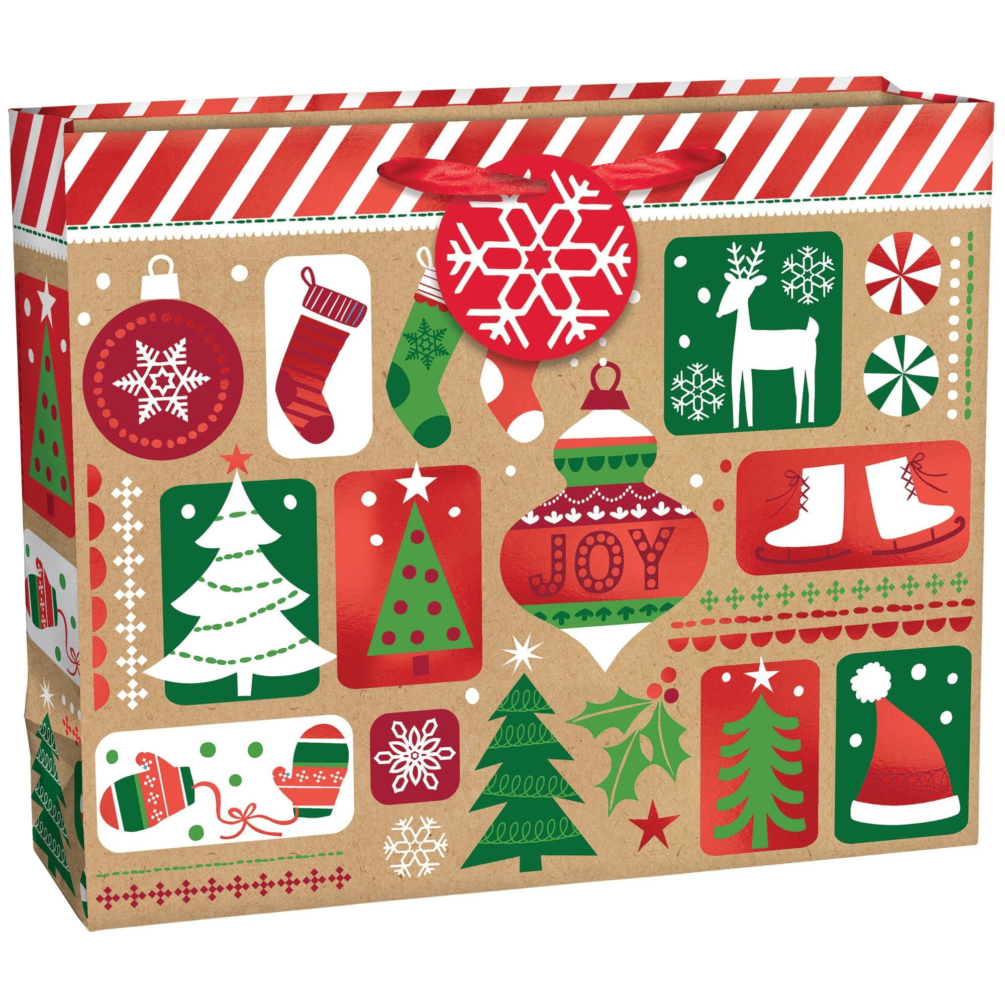 Festive Fun Horizontal Extra Large Christmas Gift Bag - Walmart.com