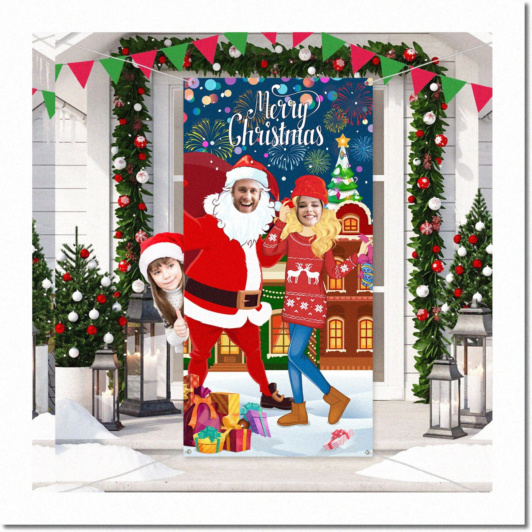 Festive FunXmas Party Decorations: Gigantic Fabric Photo Booth Backdrop ...