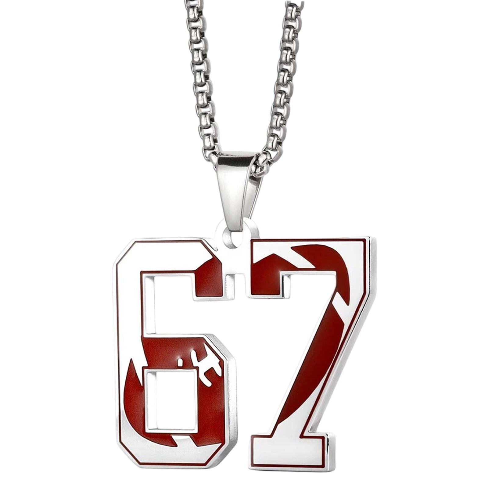 Festive Gifts 67 Number Pendant Stainless Steel Chain Necklace for ...