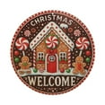 Festive Gingerbread House Welcome Round Tin Sign Vintage Metal Poster ...