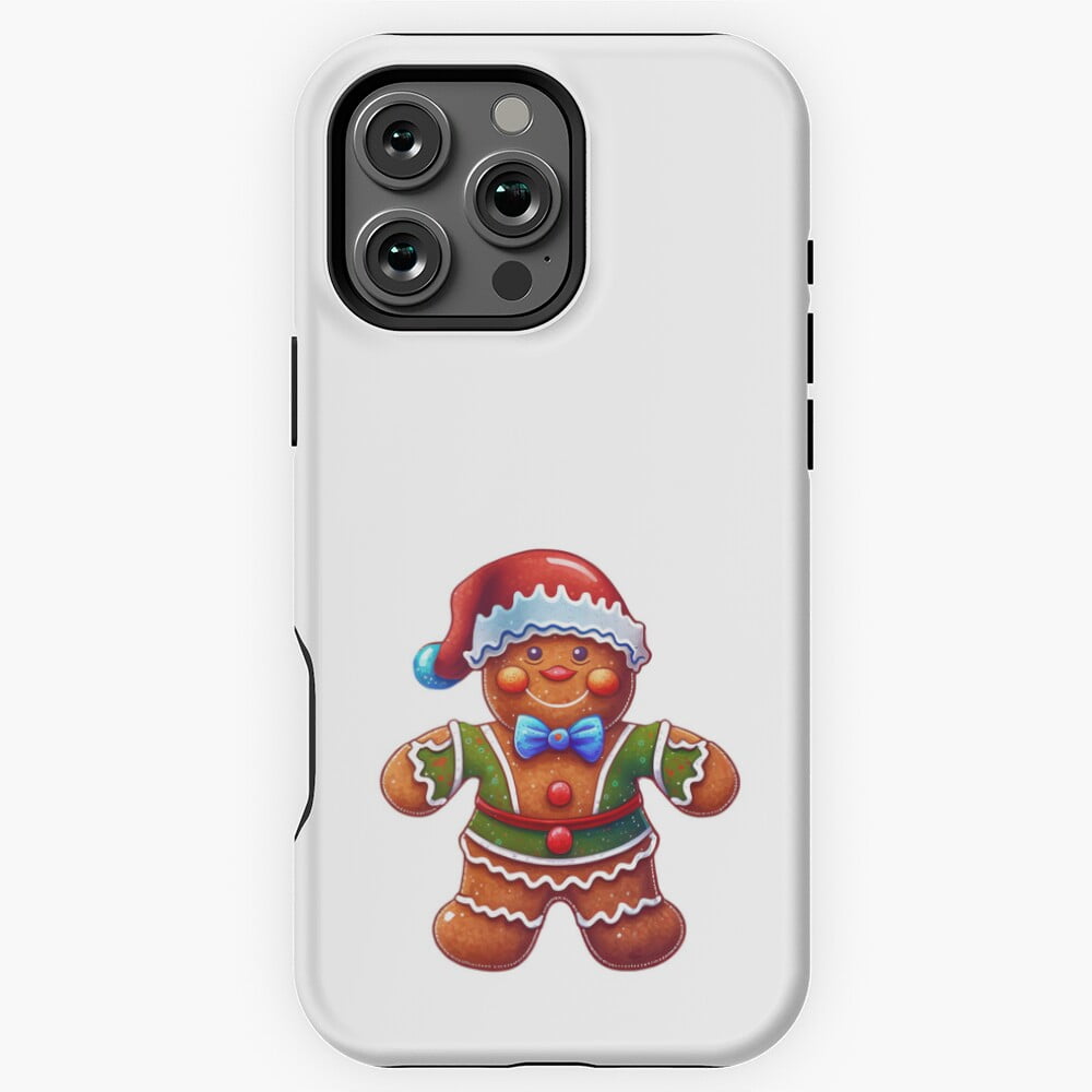 Festive Gingerbread Man Phone Case for iPhone 11 12 13 14 15 16 17 Pro ...