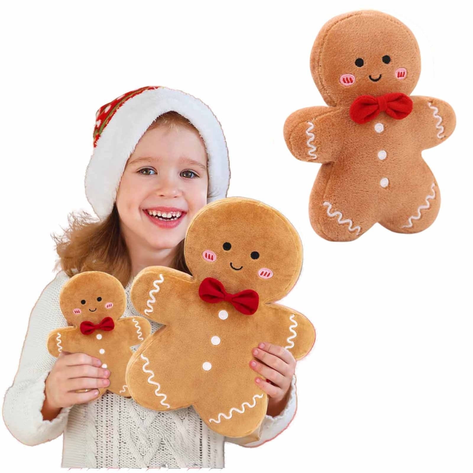 Festive Gingerbread Man Throw Pillow – Christmas Decoration Plush ...