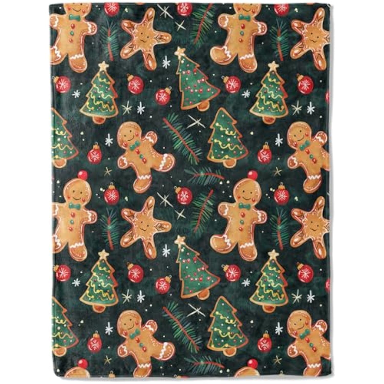 Festive Gingerbread Men Throw Blanket- Ultra Soft, Lightweight ...