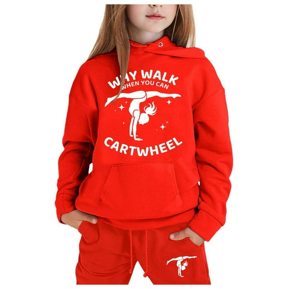 Festive Green Kids' Lounge Set, Hooded Sweatshirt and Jogger Pants 2 ...