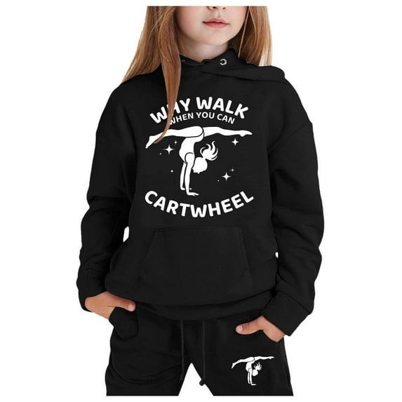 Festive Green Kids' Lounge Set, Hooded Sweatshirt and Jogger Pants 2 ...