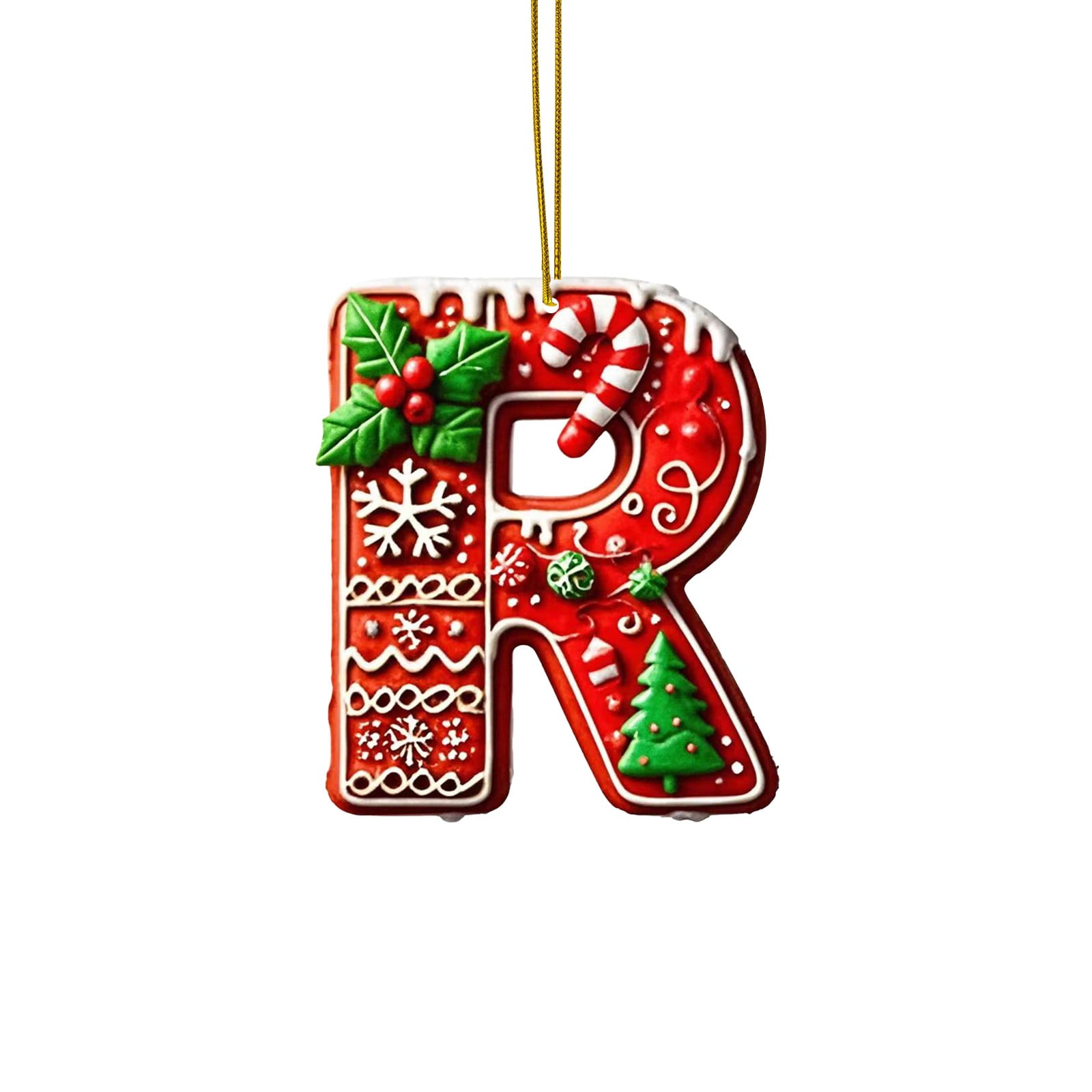 Festive Hangs Red Letters Christmas Tree Decorations with Candy Cane ...