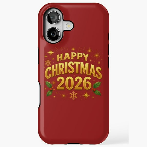 Festive Happy Christmas 2026 Holiday Celebration iPhone 17 11 12 13 14 ...