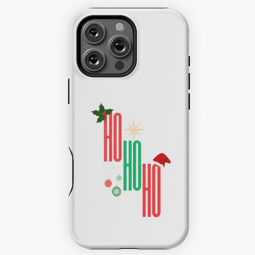Festive Ho Ho Ho Christmas Art Phone Case for iPhone 11 12 13 14 15 16 ...