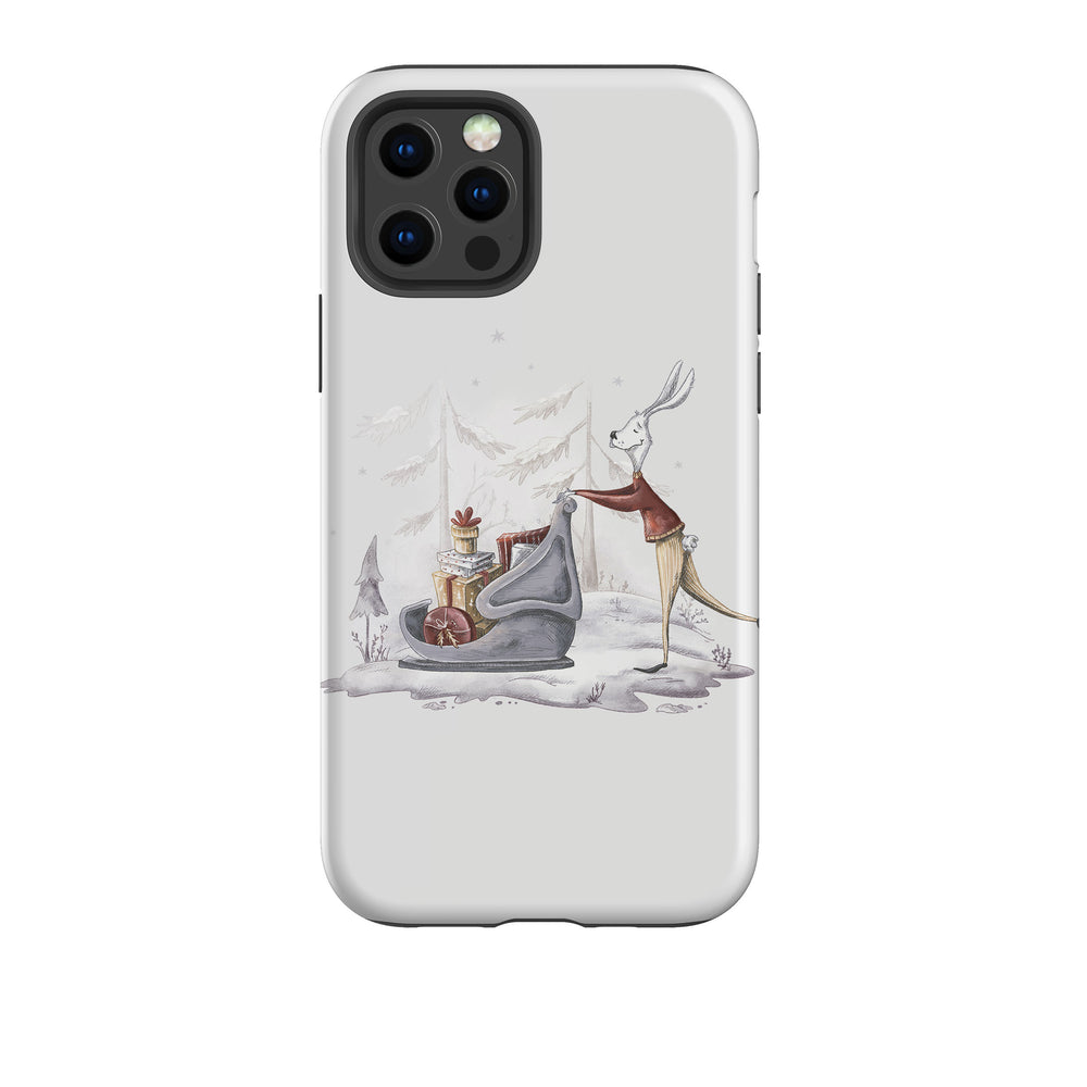 Festive Holiday Christmas Shopping Scene Art iPhone Case 17 16 15 14 13 ...