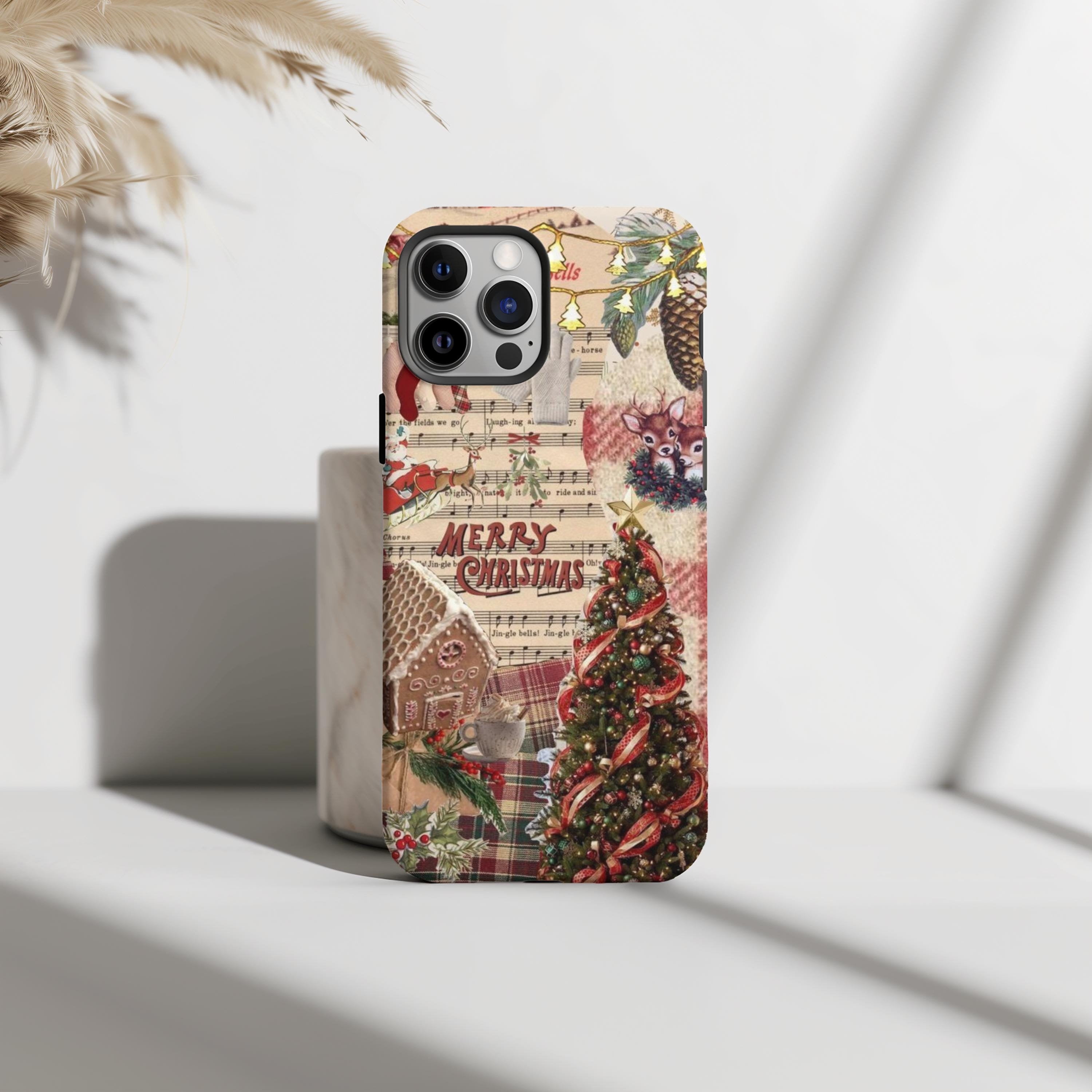 Festive Holiday Collage Phone Case Winter Pattern Design 17 through 11 ...