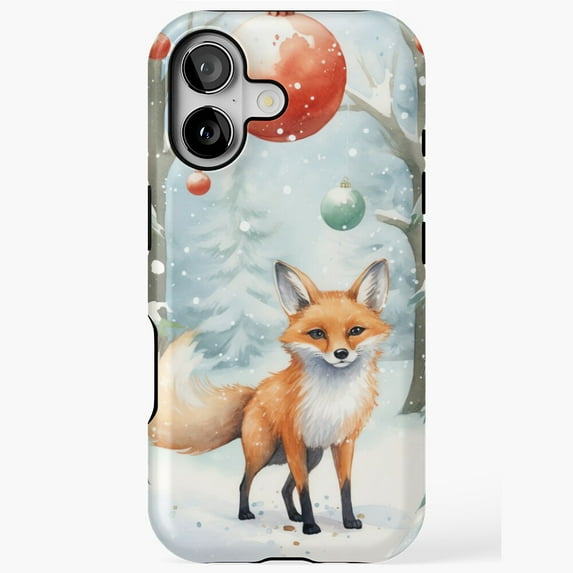Festive Holiday Fox Fun Cheerful Design Phone Case 17 16 15 14 13 12 11 ...
