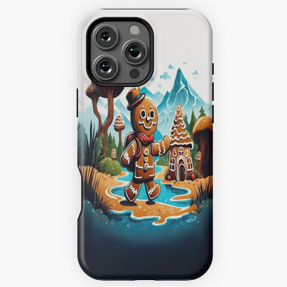 Festive Holiday Gingerbread Man Phone Case for iPhone 11 12 13 14 15 16 ...