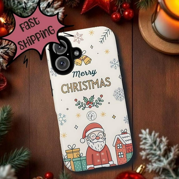 Festive Holiday Phone Case Classic Winter Pattern for iPhone 17 11 12 ...
