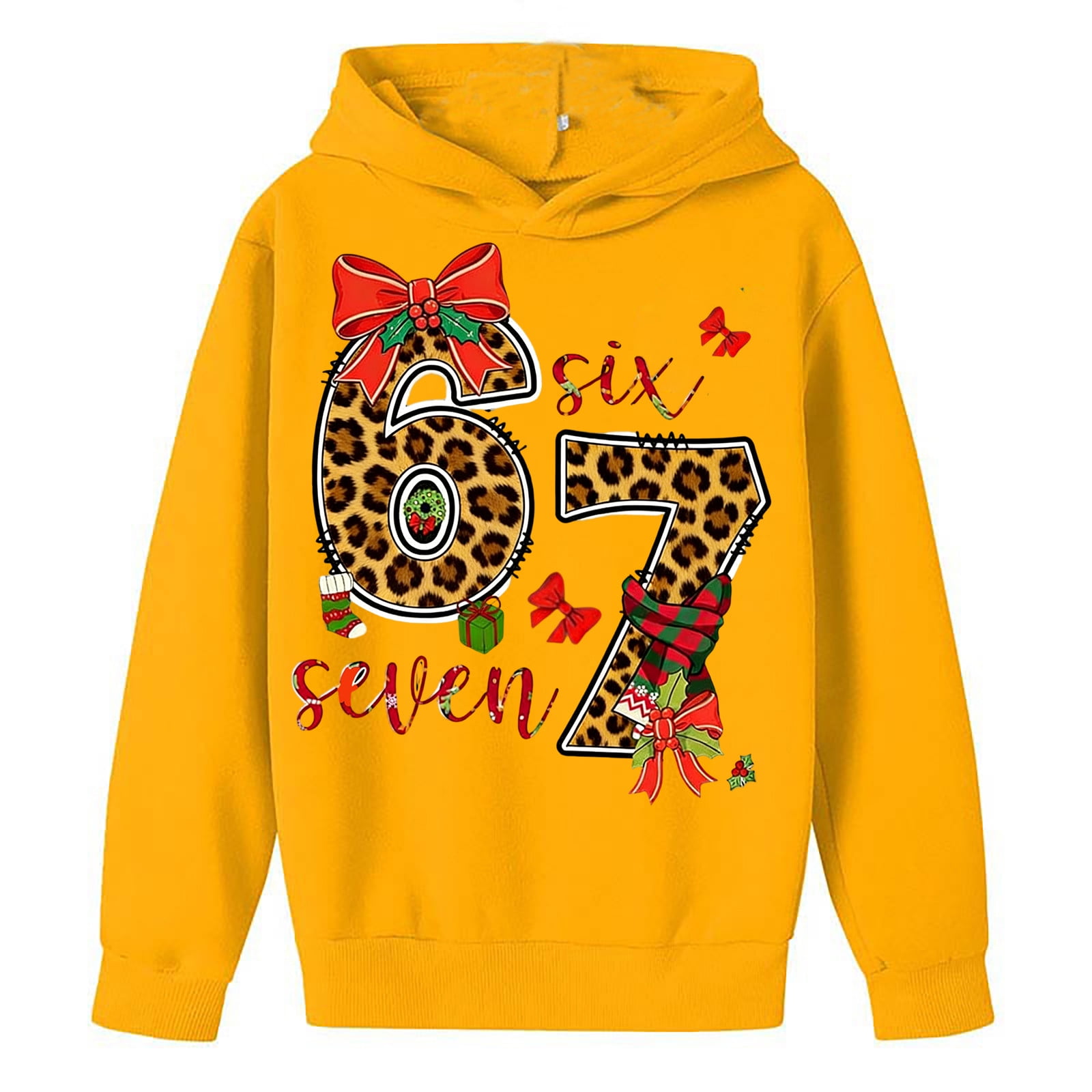 Festive Holiday Print Kids Hooded Pullover Cozy Sweatshirt For Girls ...