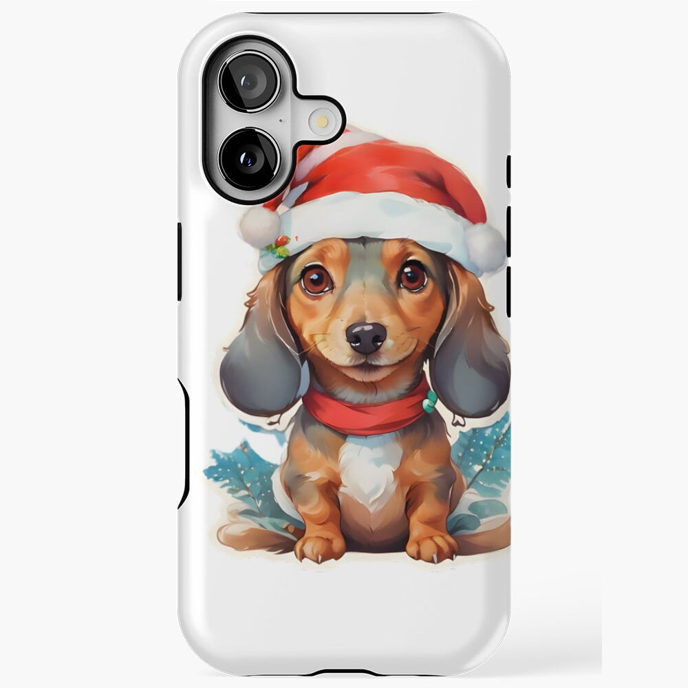 Festive Holiday Pup Cute Red Hat Design for iPhone 17 16 15 14 13 12 11 ...
