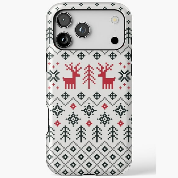 Festive Holiday Sweater Pattern Print iPhone Case 11 to 17 Pro Max ...