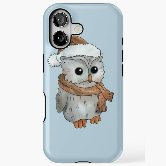Festive Holiday Winter Themed Owl Phone Case 17 16 15 14 13 12 11 Pro ...