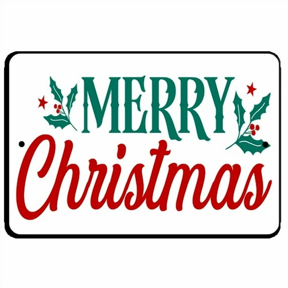 Festive Holly Christmas Sign - Rustic Joy In Red & Green - Walmart.com