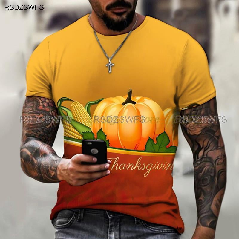 Festive Hot Styles Men’s Shirts Brand Clothing 3D Printing Thanksgiving ...
