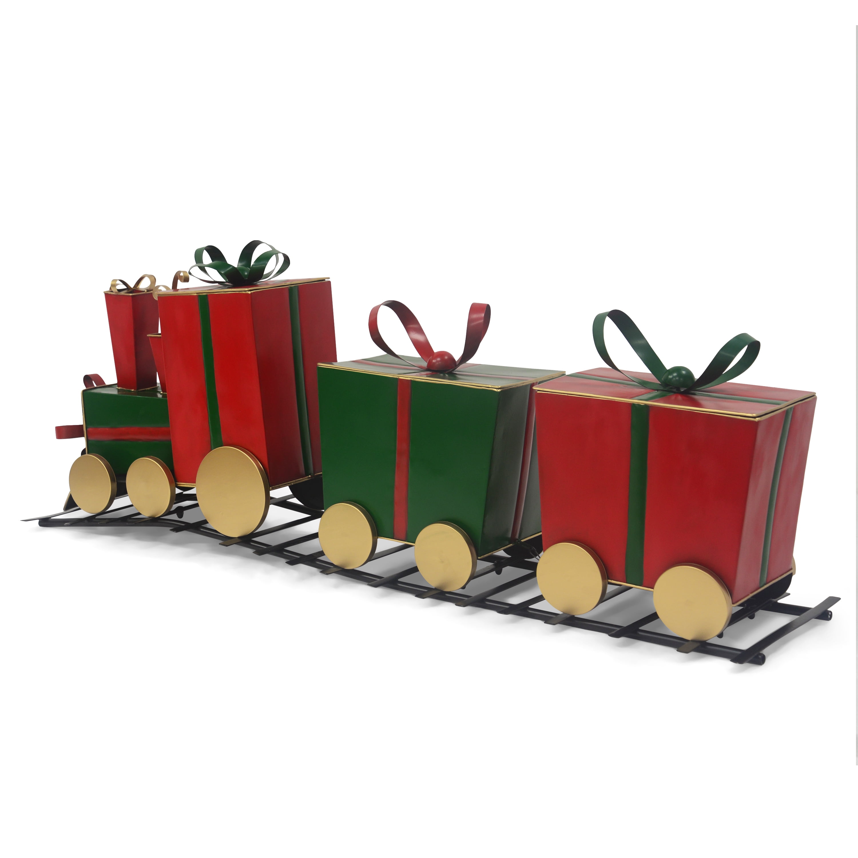 Festive Iron Train Decor with Gift-Shaped Carriages - Walmart.com
