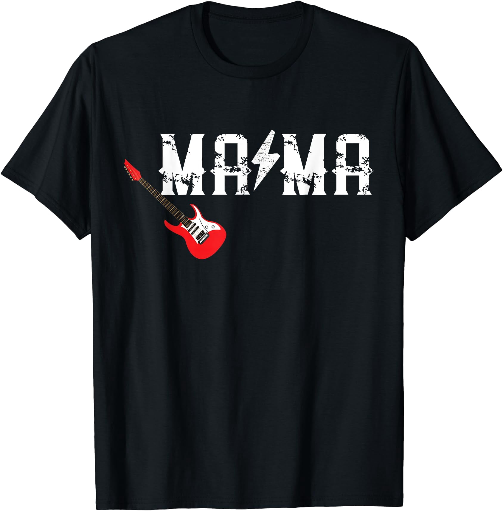 Festive Mama Rock Guitar Lightning Bolt Family Matching T-Shirt ...