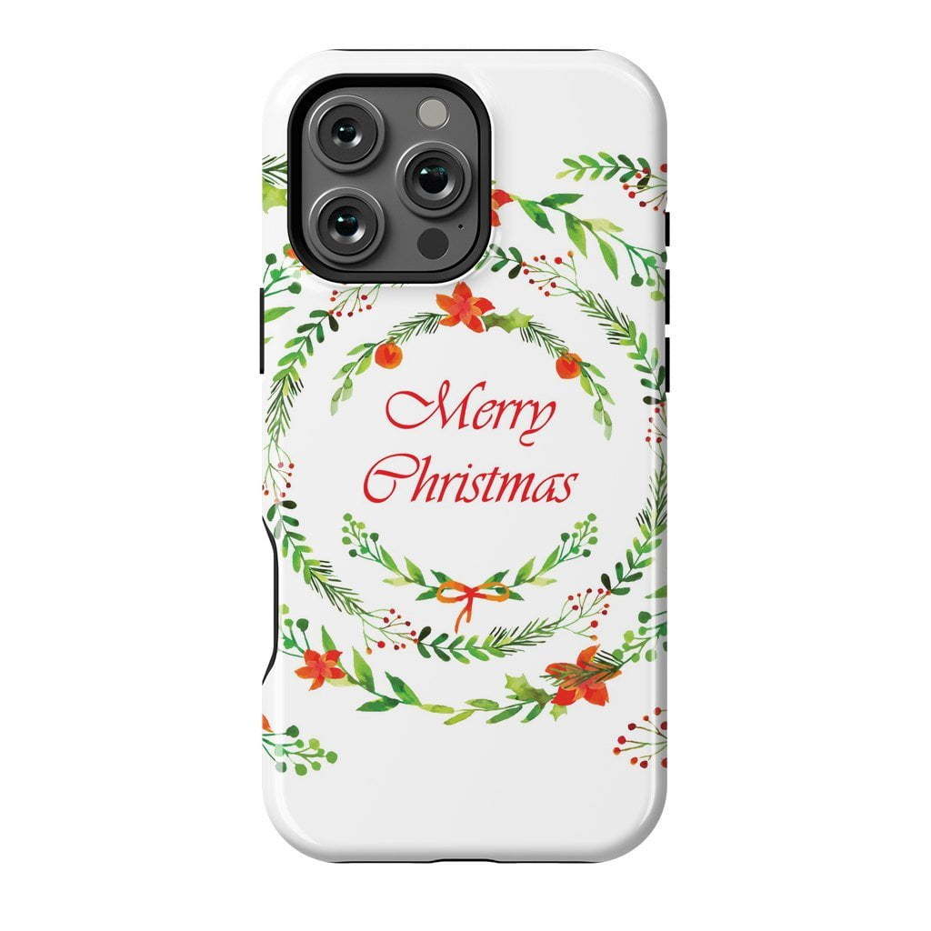 Festive Merry Christmas Script Design iPhone Case 17 16 15 14 13 12 11 ...