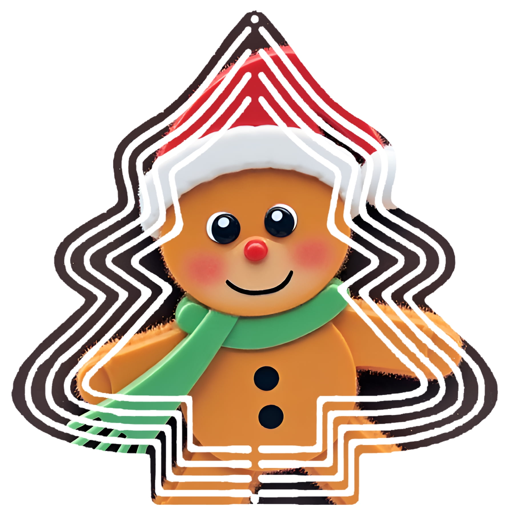 Festive Metal Hanging Christmas Tree Wind Spinner - Decorative Garden ...