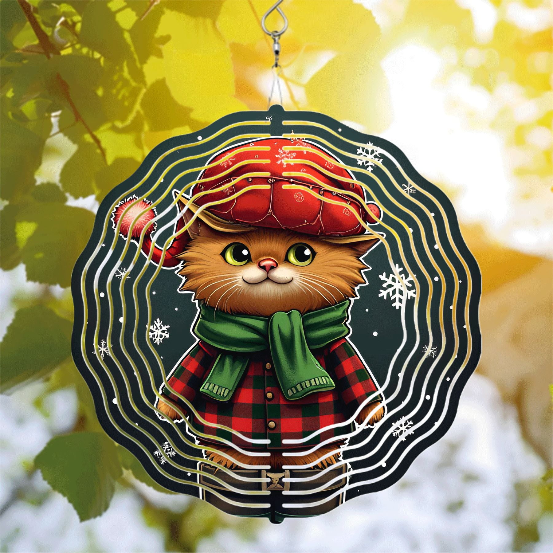 Festive Metal Hanging Wind Spinners & Chimes - Winter-Themed Design ...
