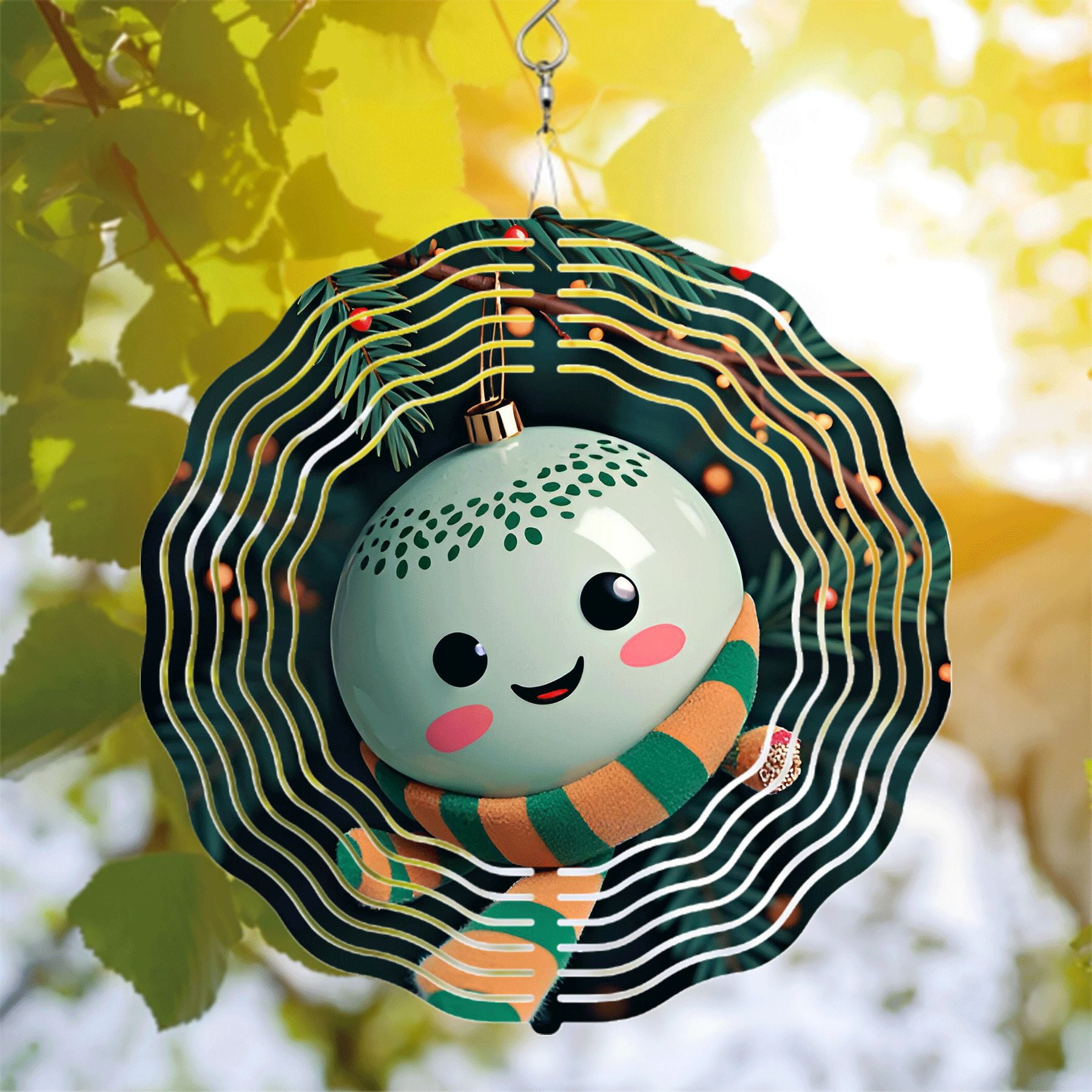 Festive Metal Hanging Wind Spinners & Chimes for Yard & Garden ...