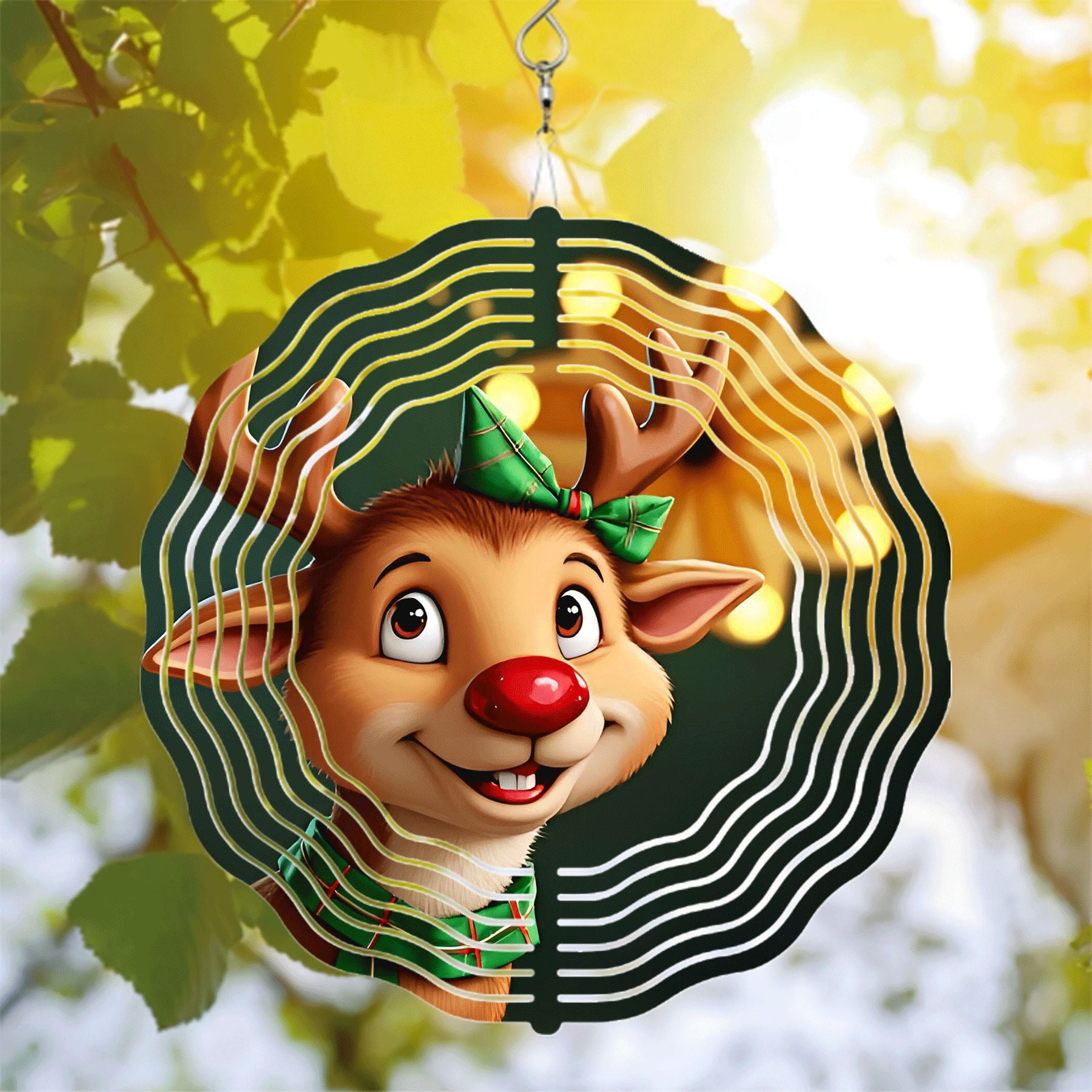Festive Metal Hanging Wind Spinners & Chimes for Yard & Garden ...