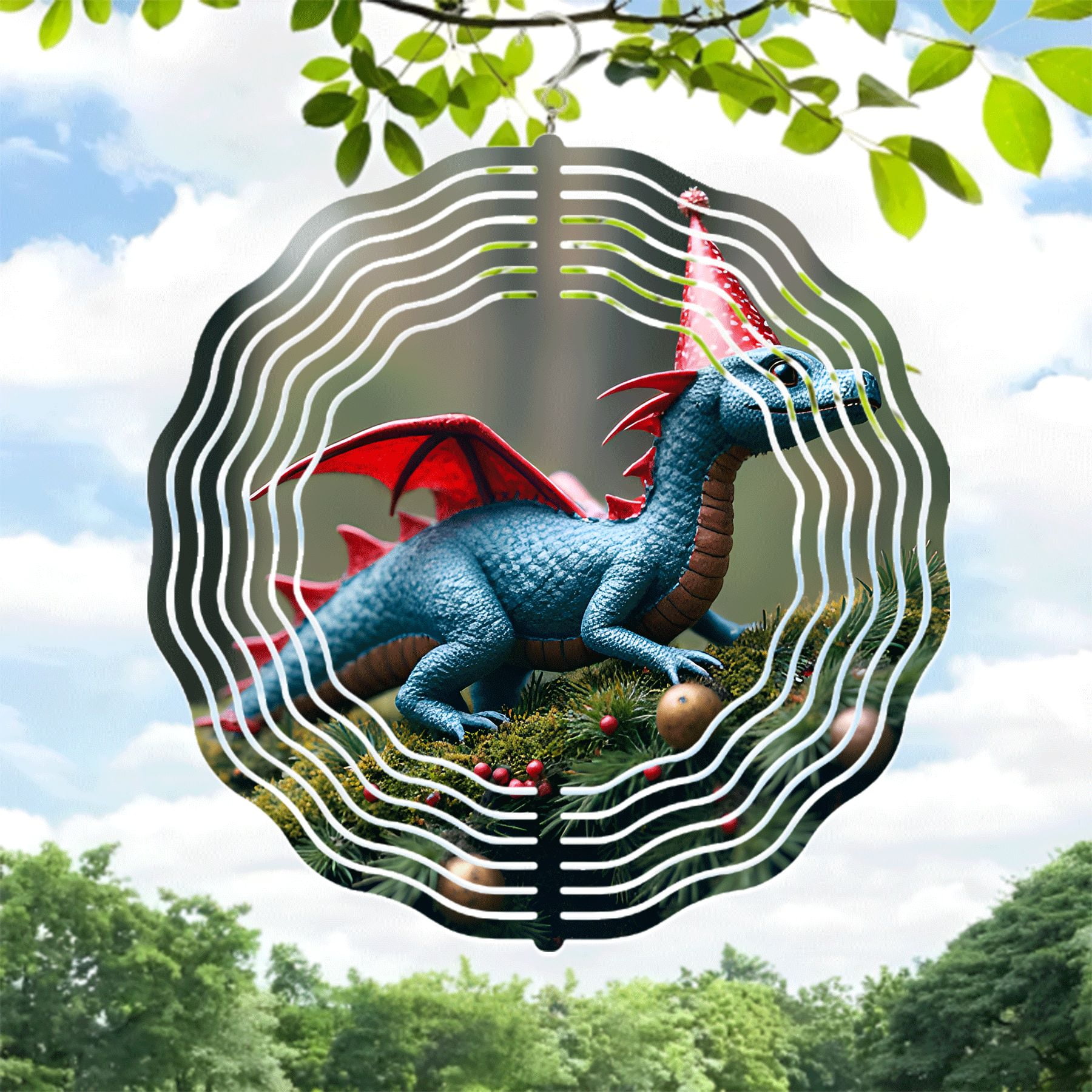 Festive Metal Wind Spinner with Party Hat - Unique Garden Decor with ...