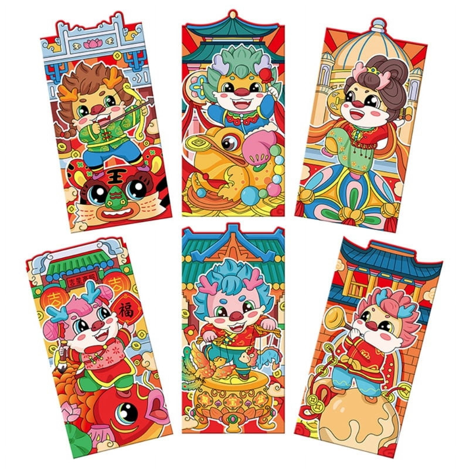 Festive Money Envelopes Cartoon Rabbit Lucky Money Envelopes 6pcs Set ...