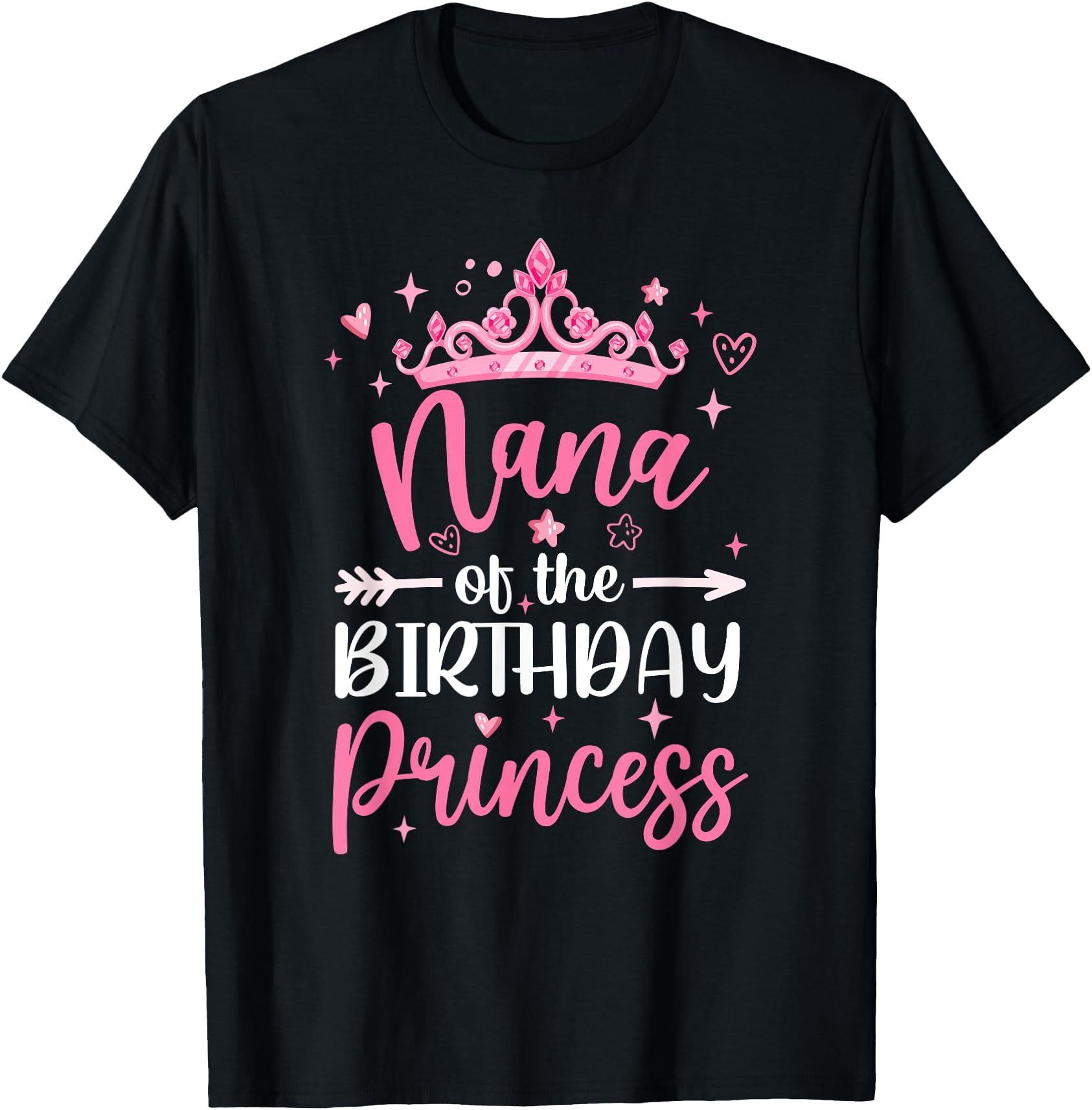 Festive Nana Birthday Princess Crown T-Shirt for Family Celebrations ...
