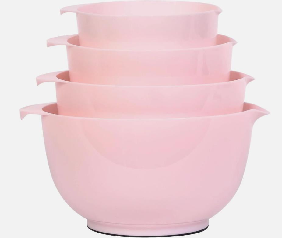 Festive Nesting Plastic Mixing Bowl Set, 4 Piece Mixing Bowl Set with ...