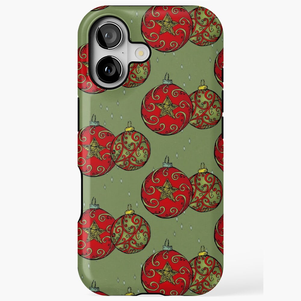 Festive Ornament Holiday Cheer Pattern Case for iPhone 17 16 15 14 13 ...