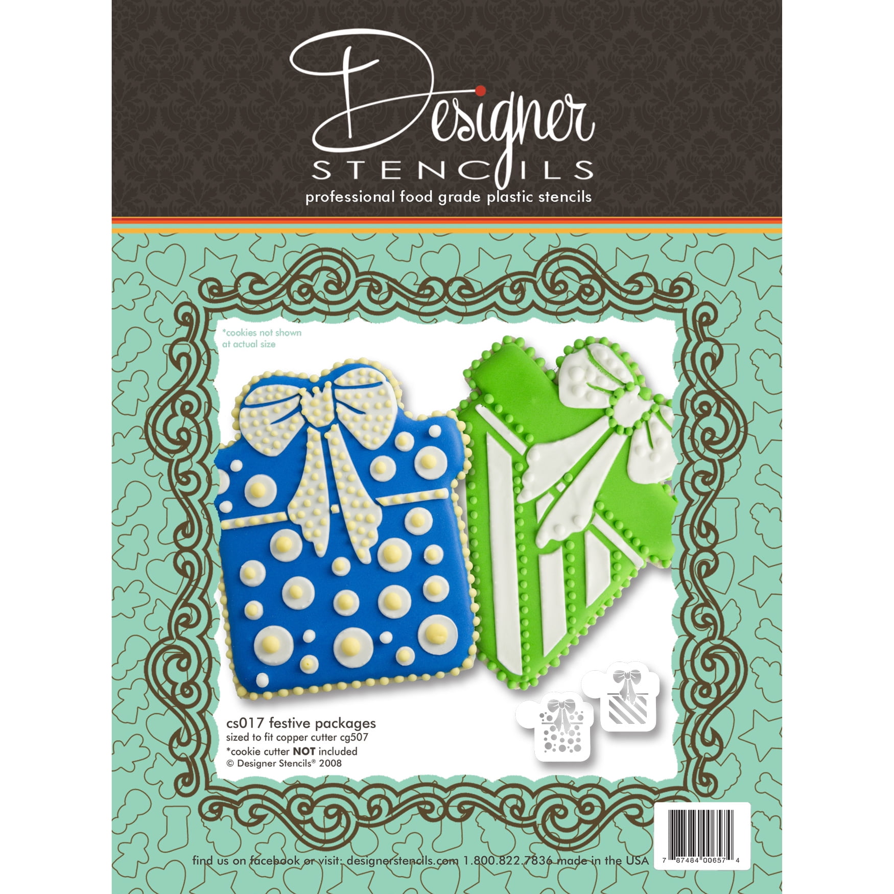 Festive Packages Cookie Stencil (no cutter) by Designer Stencils ...